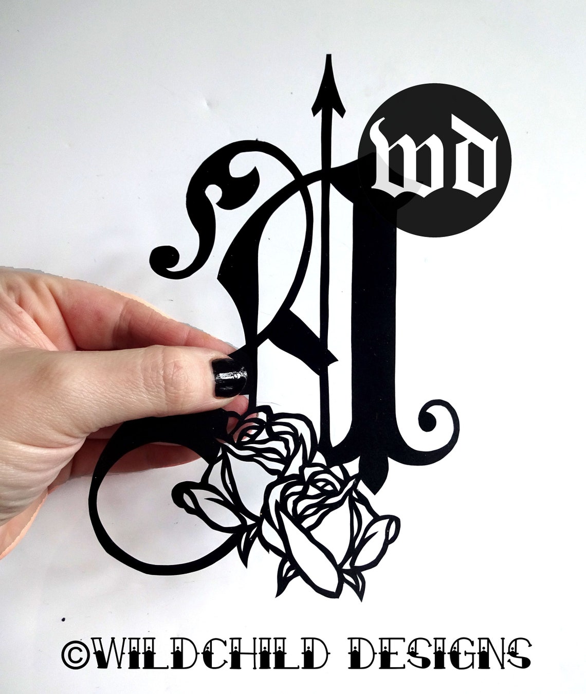 Gothic Alphabet With Roses A-Z Papercutting Templates Vinyl | Etsy