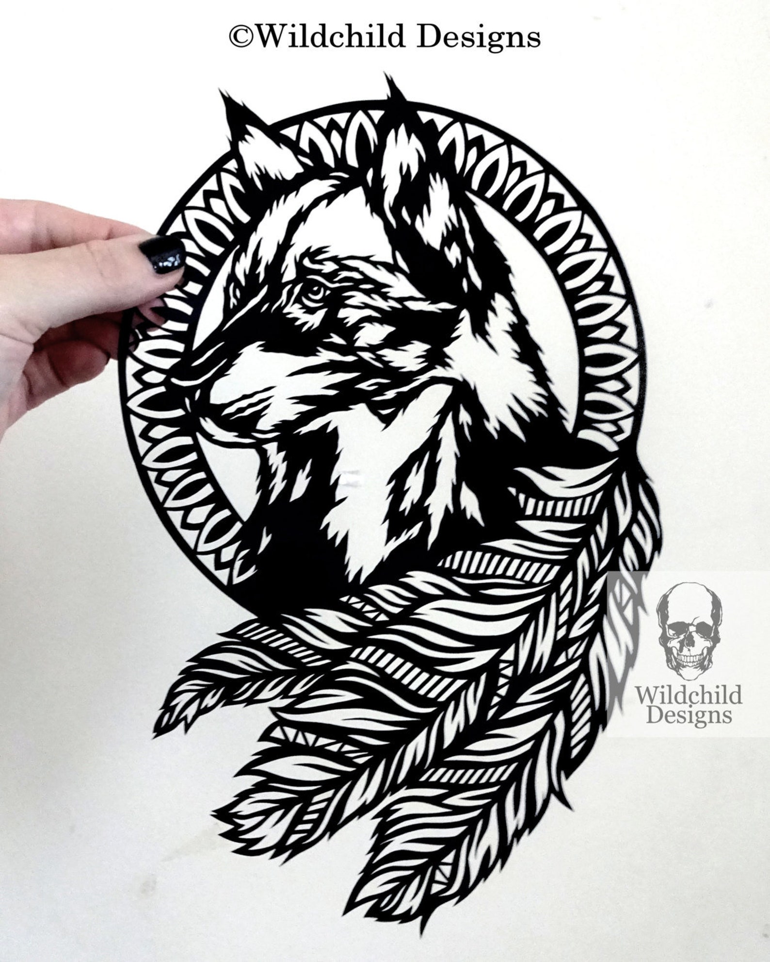 Wolf Dreamcatcher Paper Cutting Template Personal Use Vinyl | Etsy