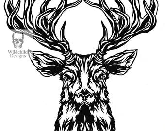 Cameo Stag Paper Cutting Template Personal Use Vinyl | Etsy