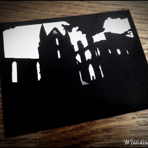 Whitby Abbey Gothic Silhouette Papercutting Template, Vinyl Template ...
