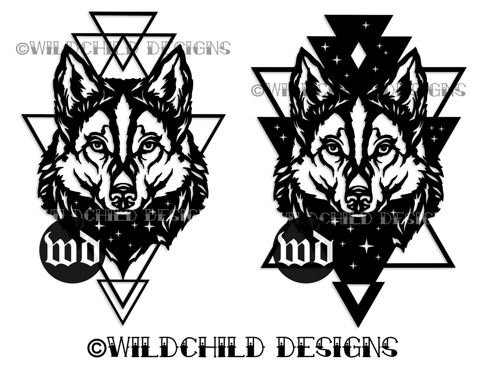 11 X Wolf Head Paper Cutting Templates Commercial Use | Etsy