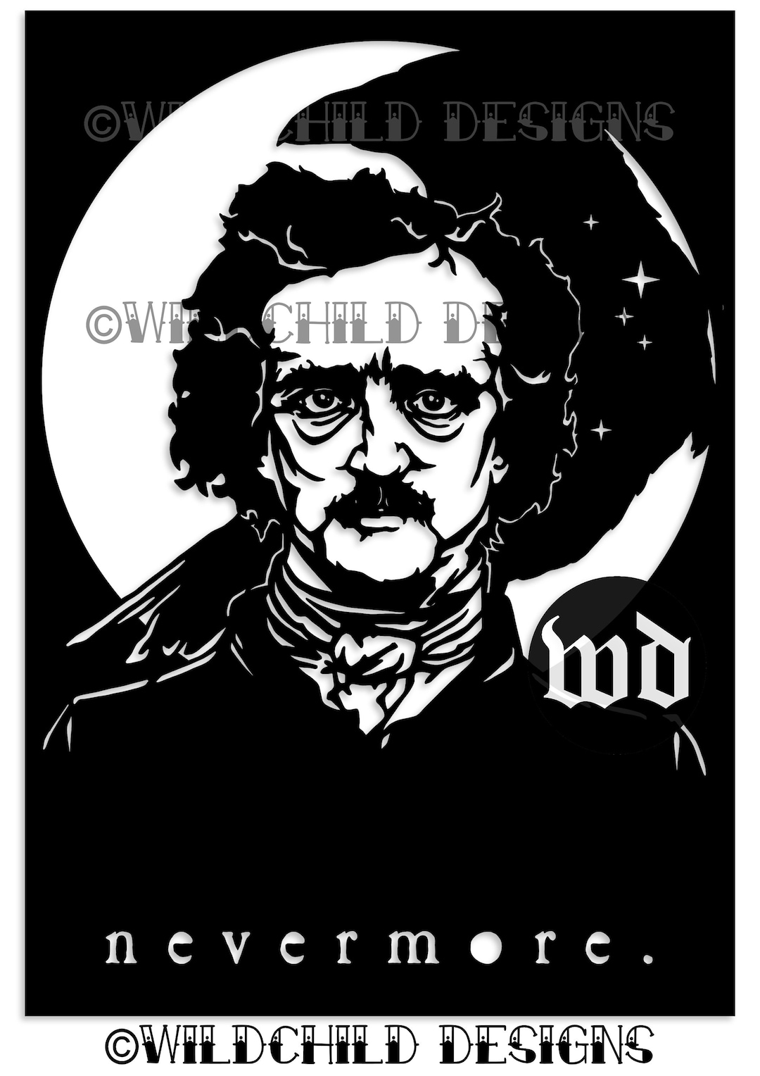 Edgar Allan Poe Nevermore Papercutting Template, Personal Use, Vinyl ...