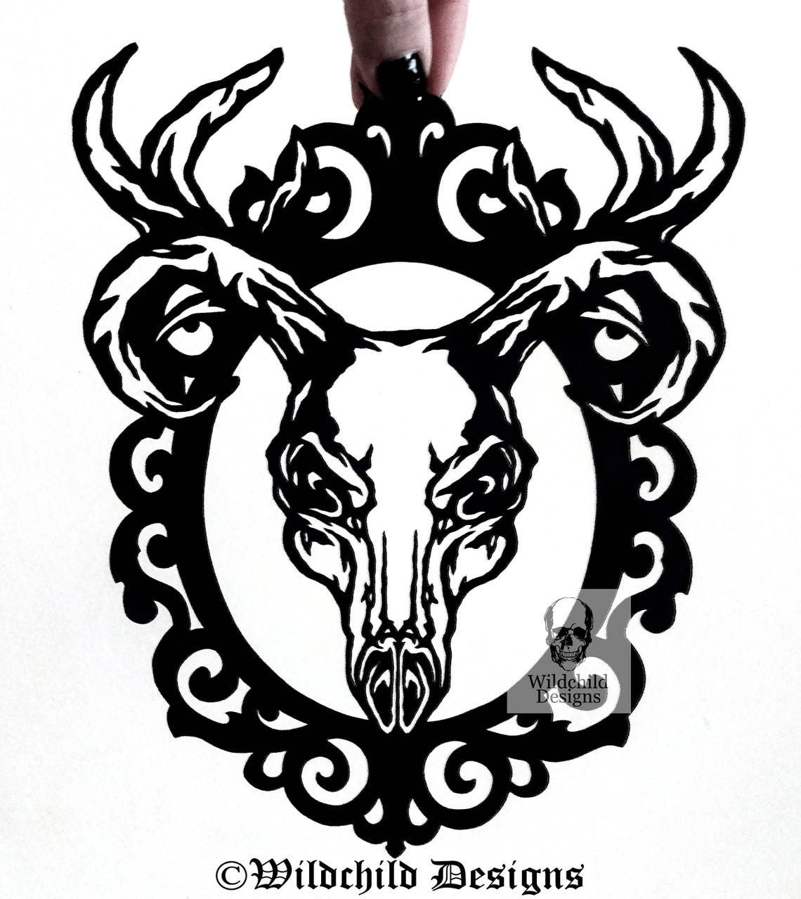 Cameo Deer Skull Paper Cutting Template Personal or | Etsy