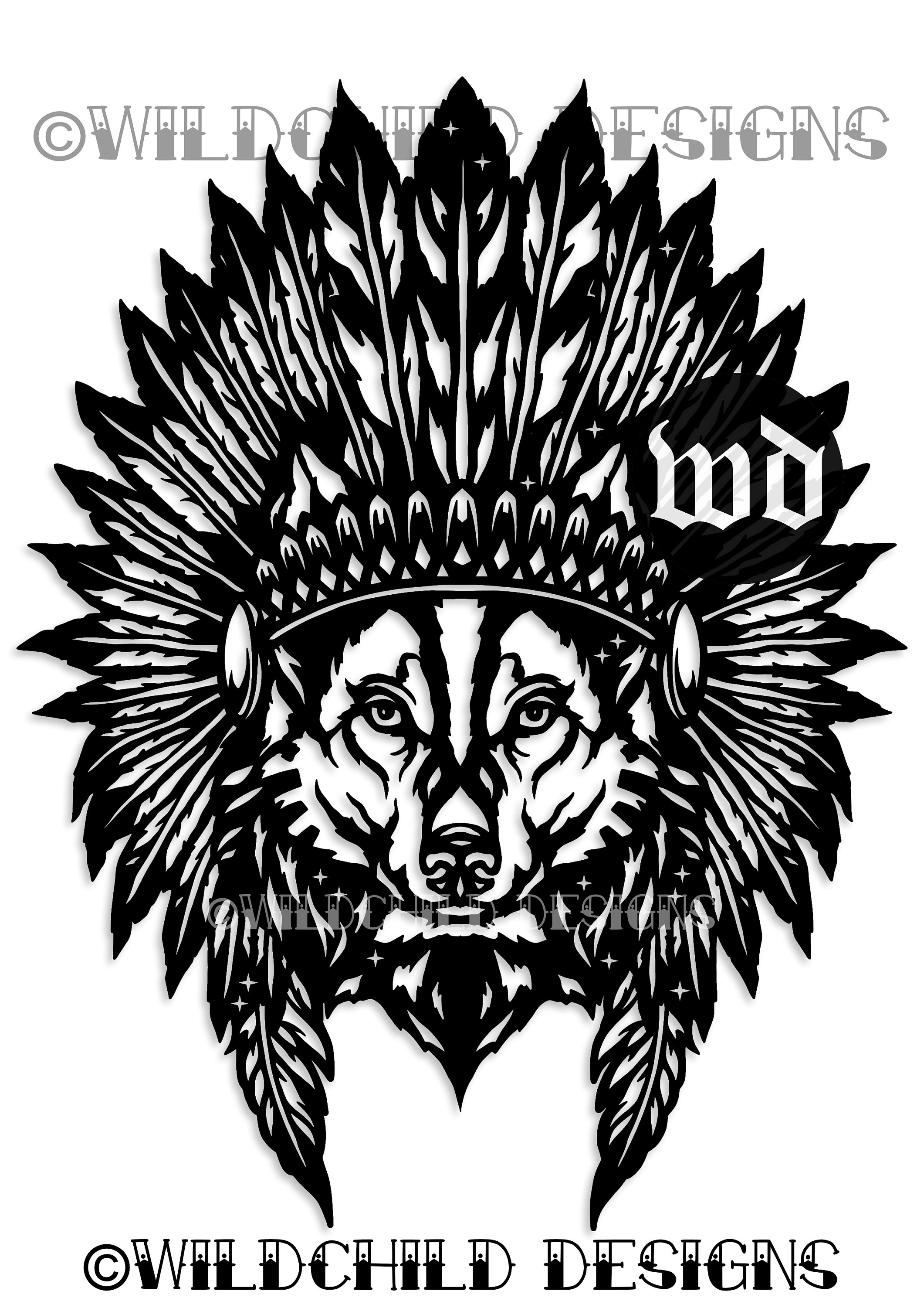 Native Tribal Wolf Symbol