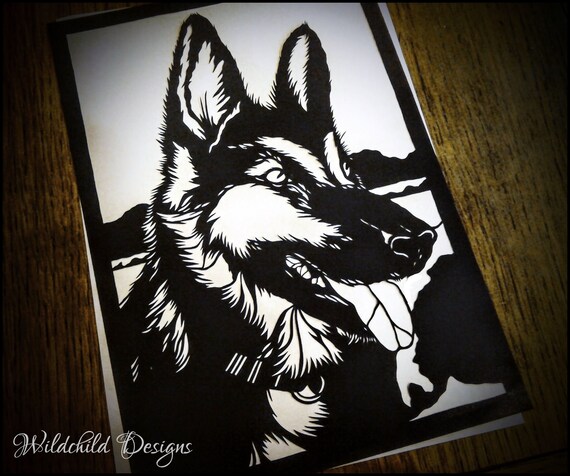 Alsatian Clipart Alsatian Template SVG German Shepherd Dog Paper ...