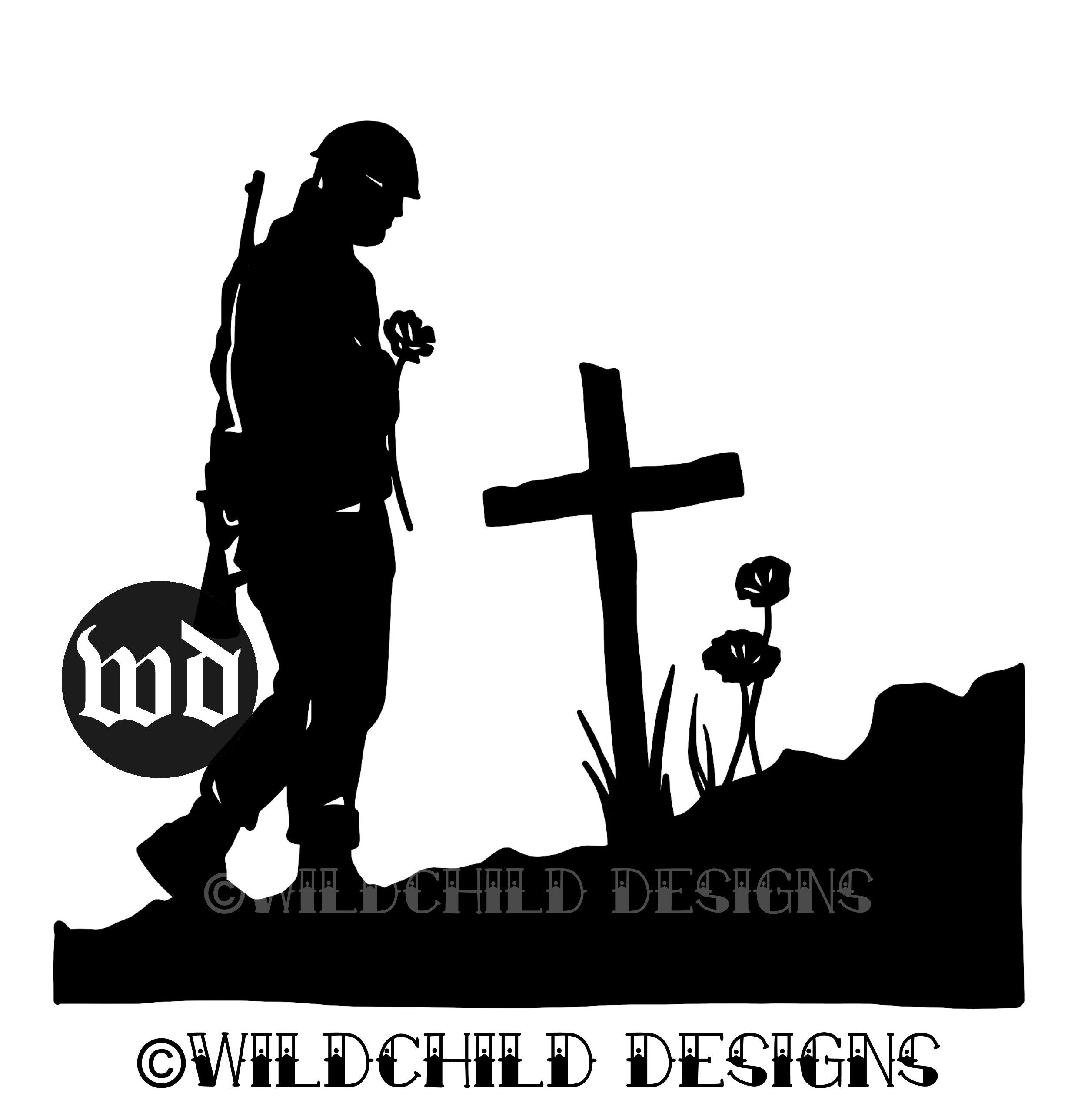 Soldier Silhouette Papercutting Template Vinyl Template | Etsy