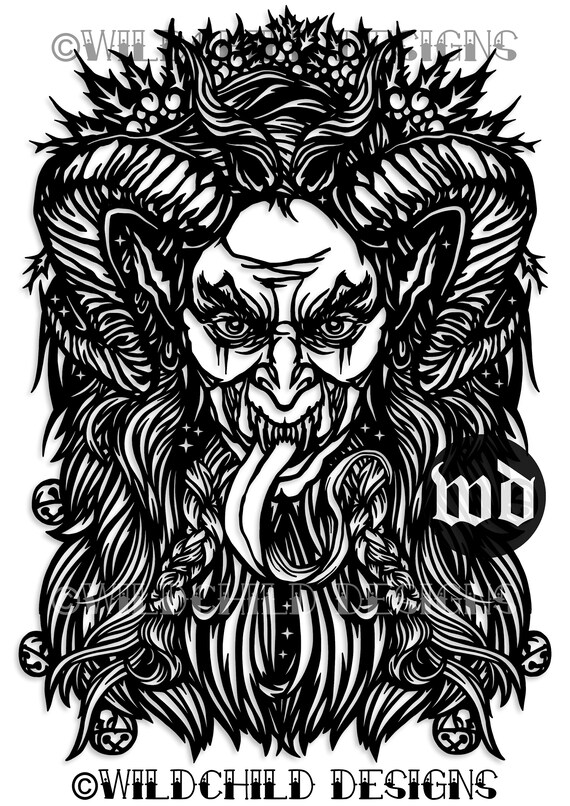 Krampus Papercutting Template Vinyl Template SVG JPEG | Etsy UK