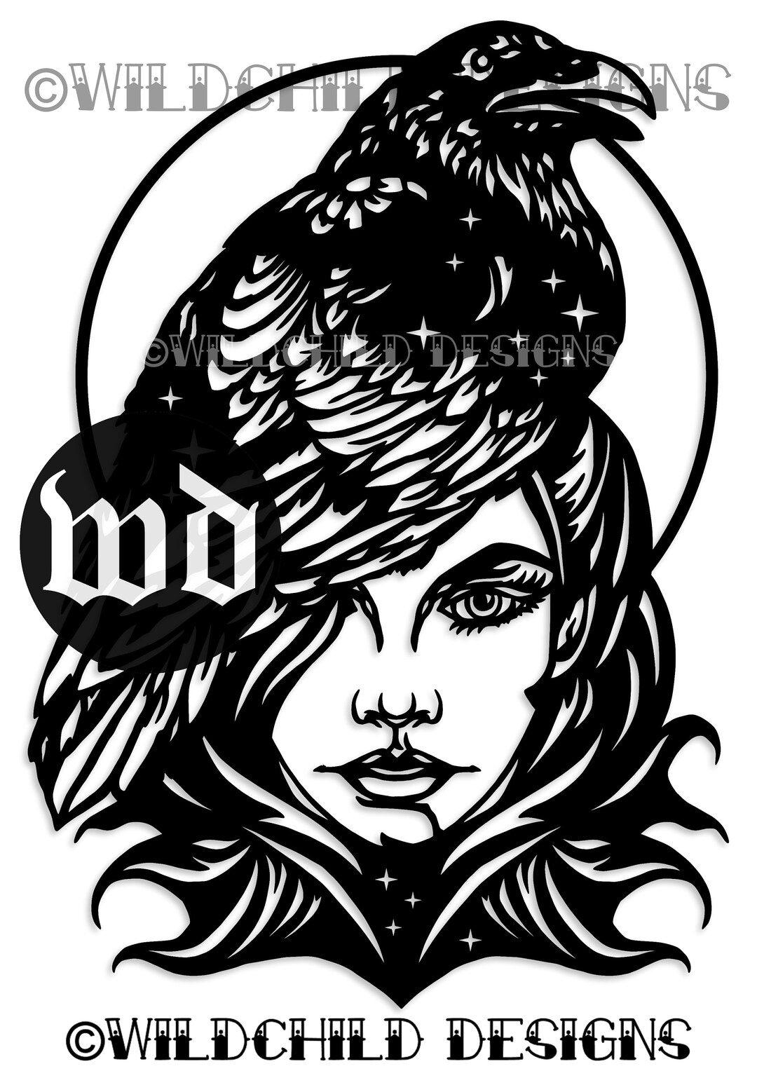 Raven Queen Papercutting Template, Vinyl Template, SVG, JPEG, Personal ...