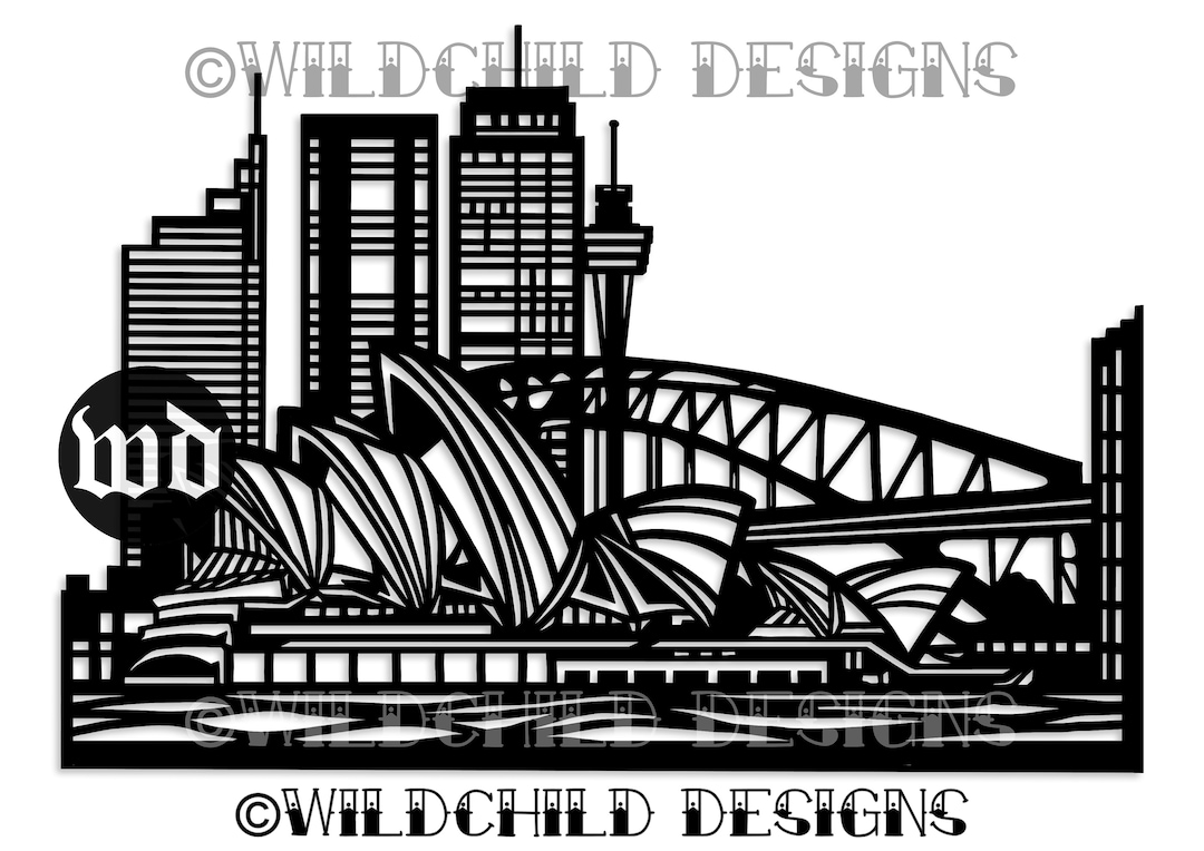 Sydney Skyline Papercutting Template, Vinyl Template, SVG, JPEG ...