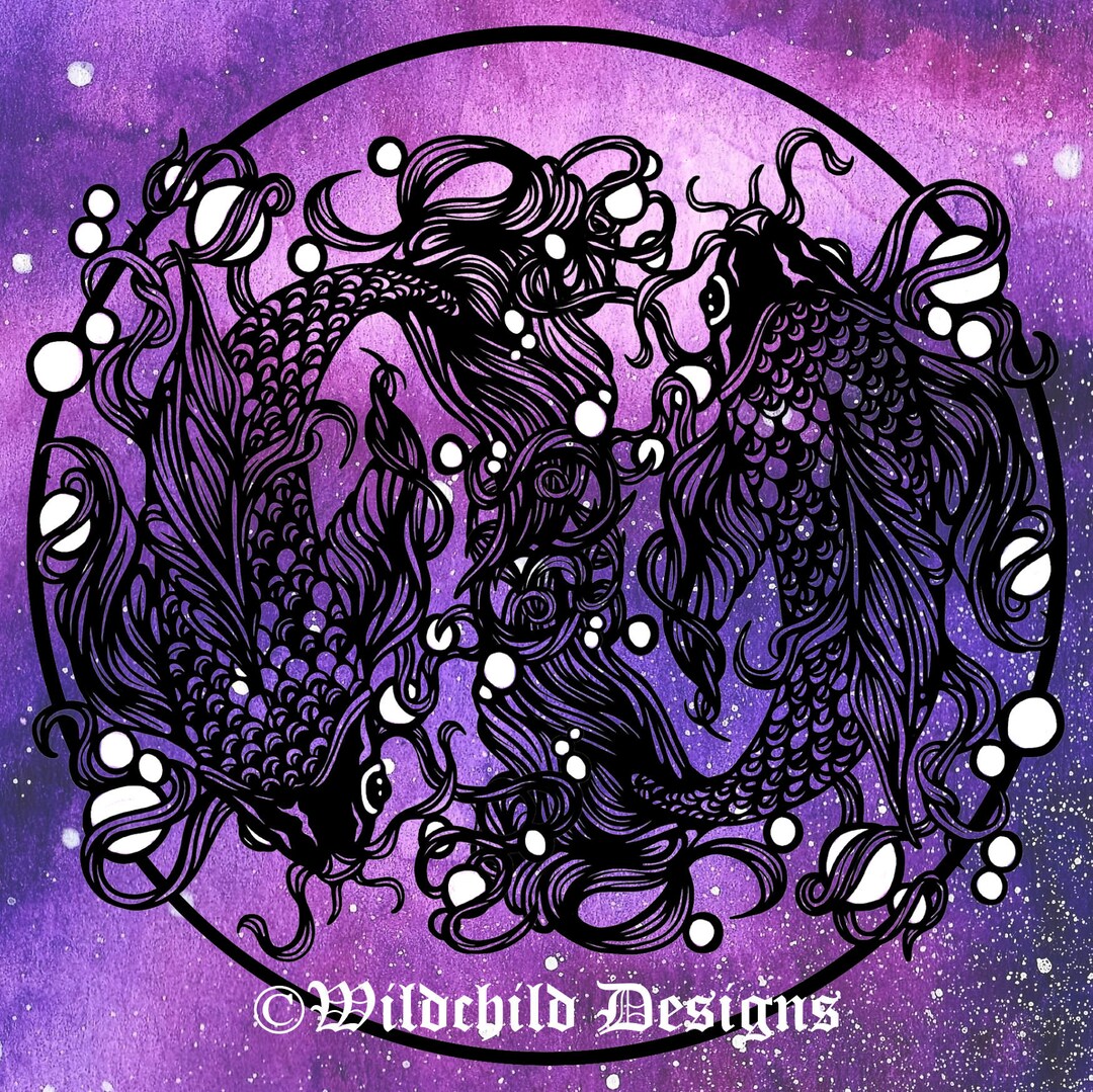 Pisces Koi Paper Cutting Template, Personal Use, Vinyl Template ...