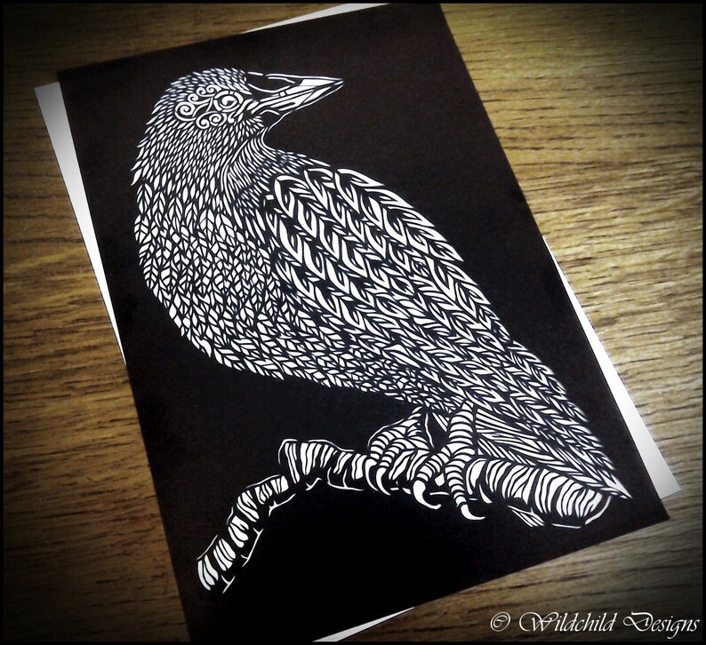 Bertramus Mortimer Raven Papercutting Template Vinyl | Etsy