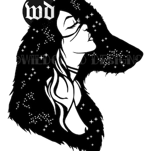 Shadow Wolf Papercutting Template, Vinyl Template, SVG, JPEG, Personal ...