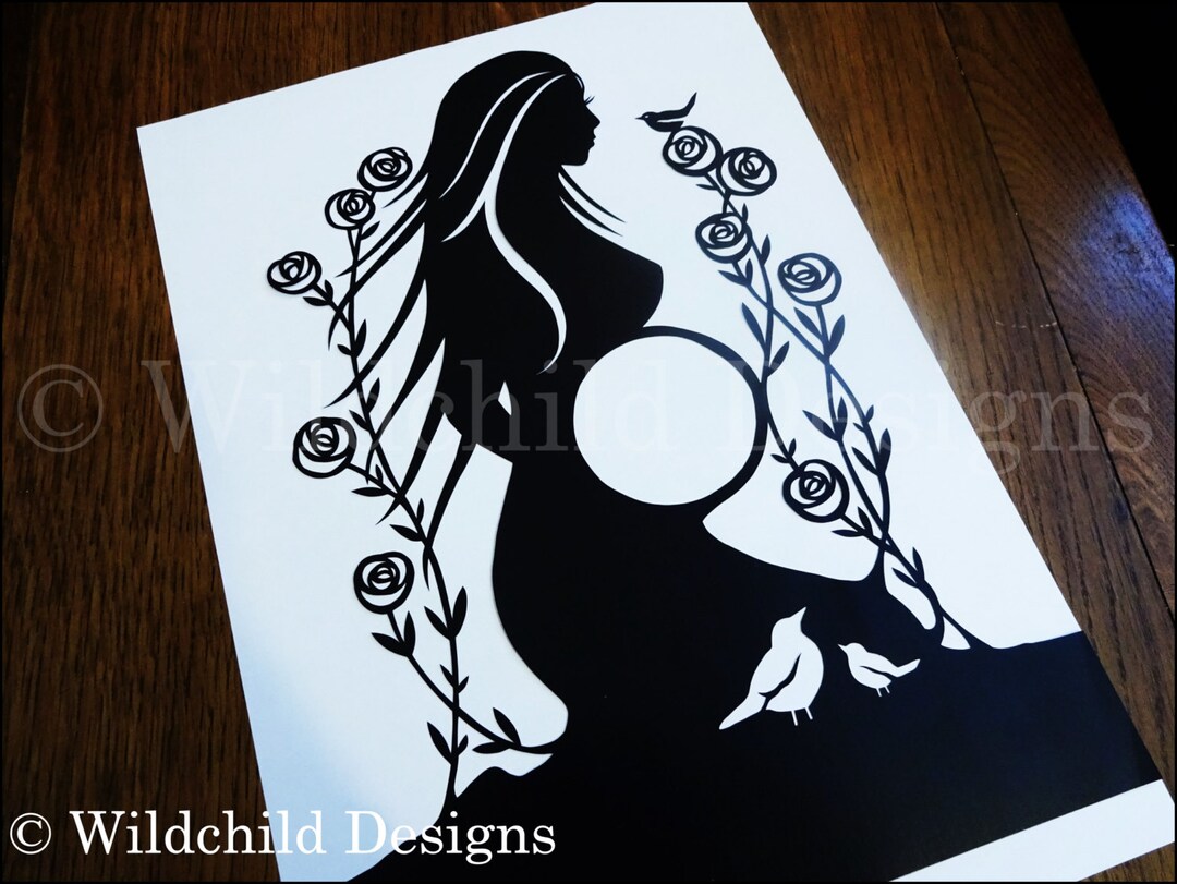Pregnant Woman Baby Scan Display Paper Cutting Template - Etsy