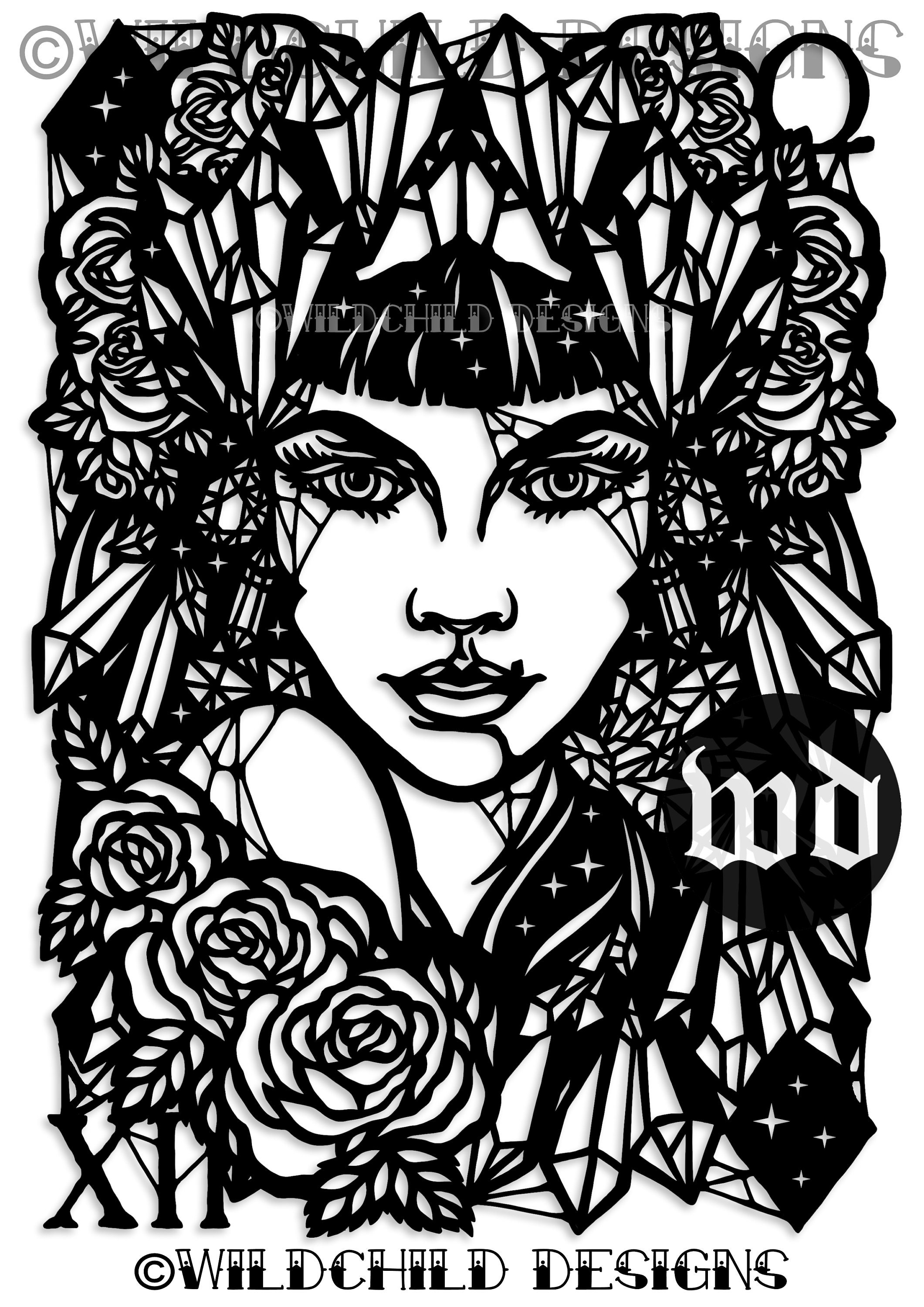 4 X Gothic Queen Playing Cards Paper Cutting Templates | Etsy