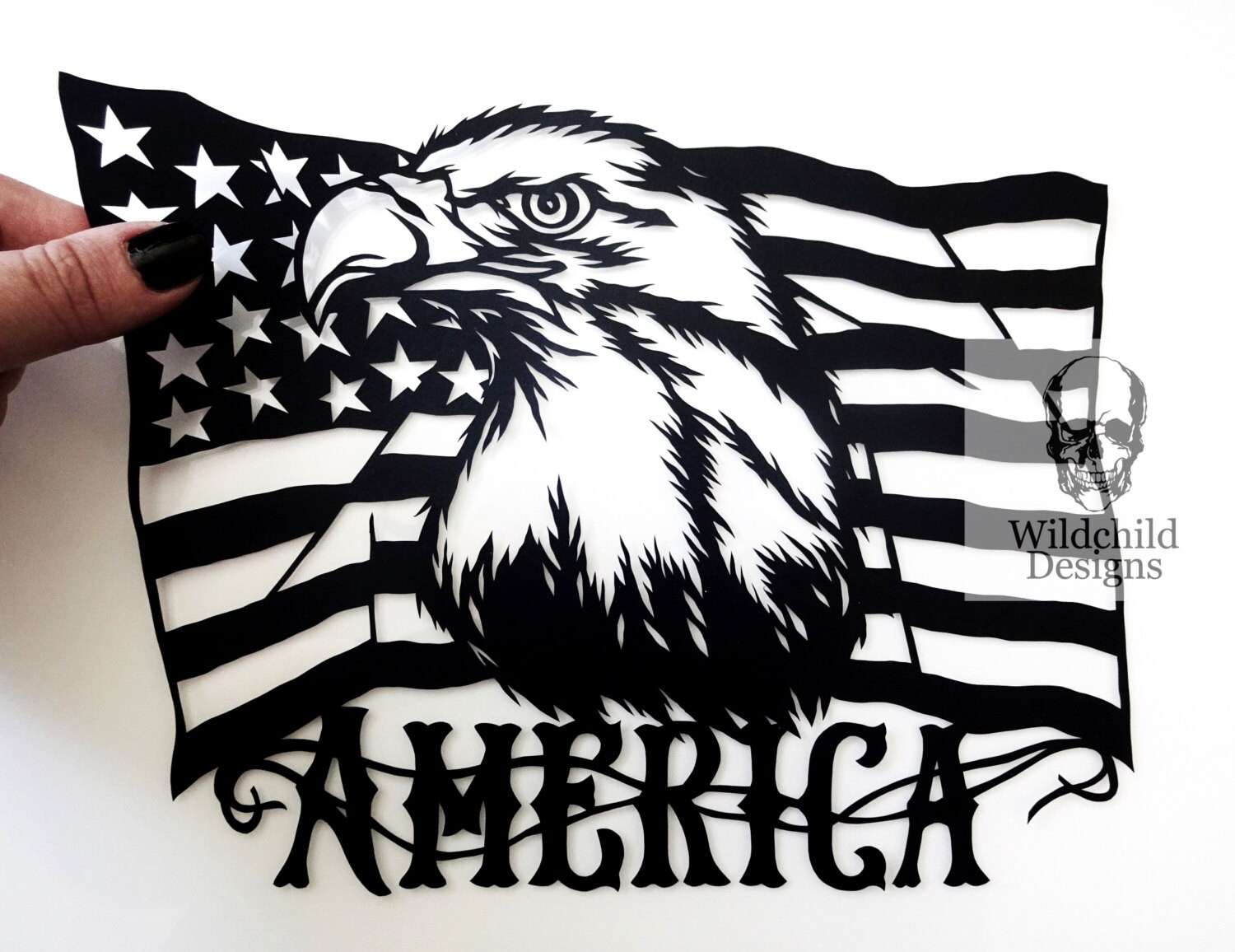 American Flag Papercutting Template Vinyl Template SVG | Etsy