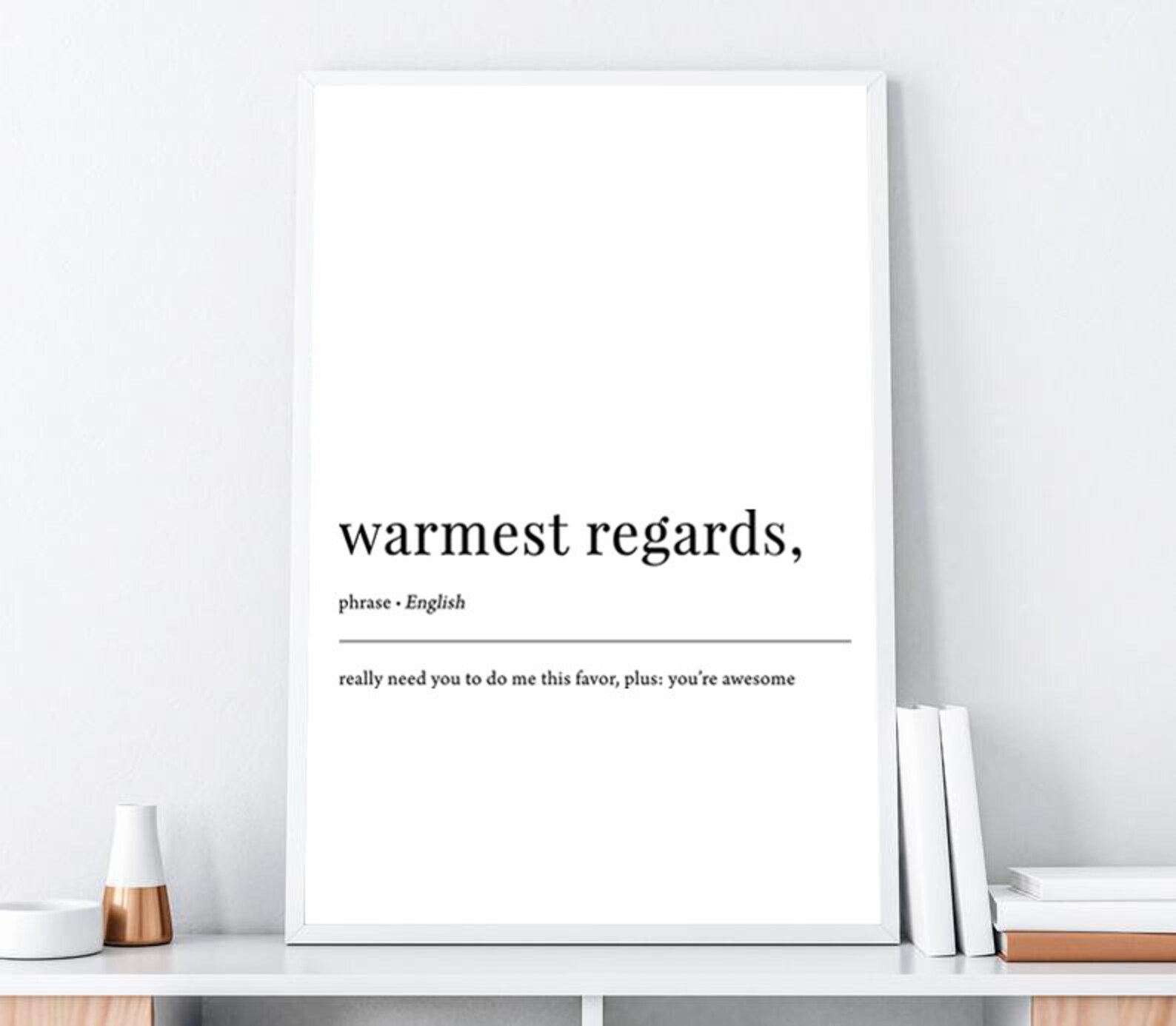Home Office Funny Quote Warmest Regards Wall Art Printed - Etsy