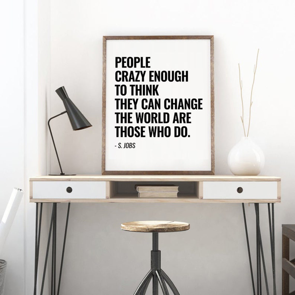 Jobs - Inspirational Quote - Change the World - Poster - Wall Art ...