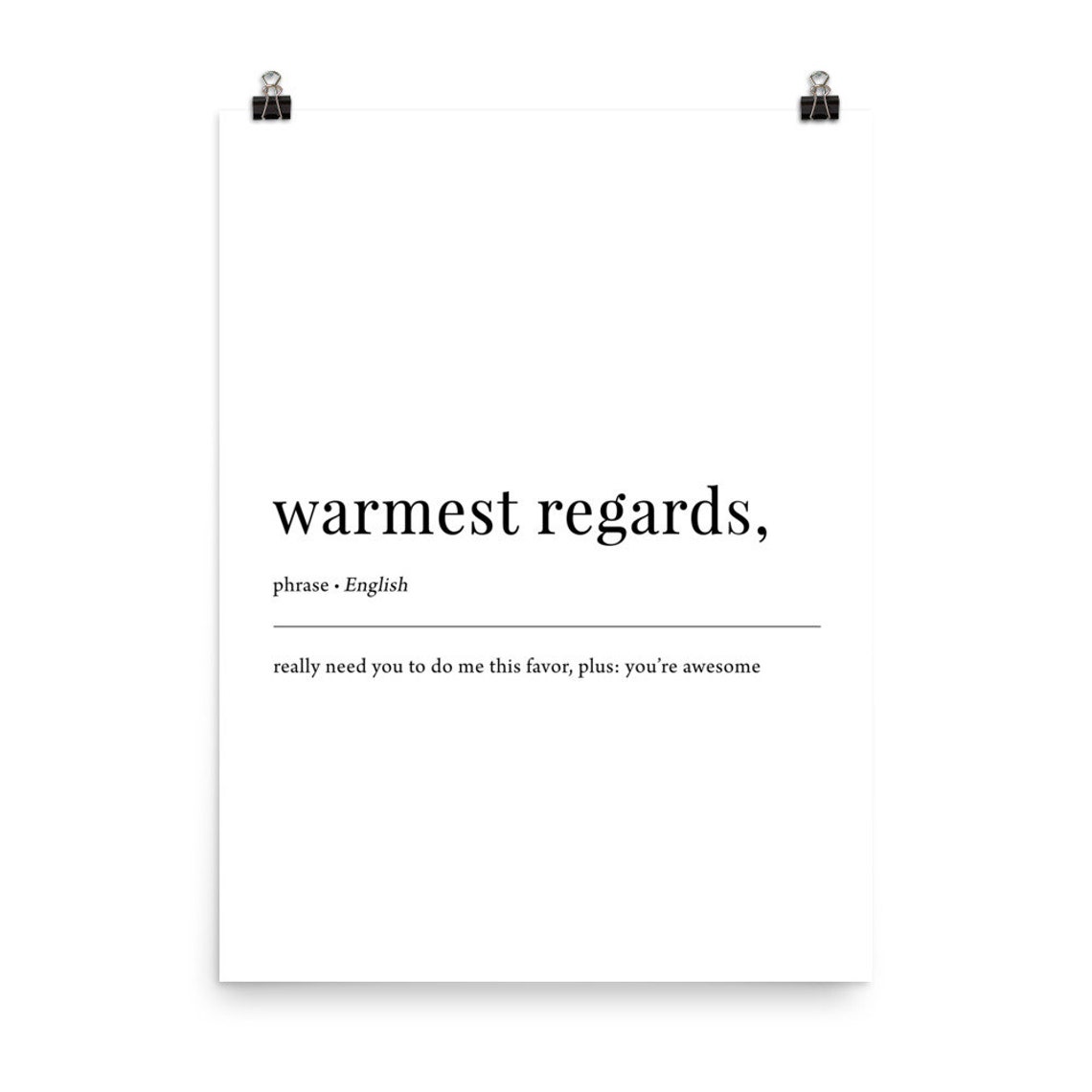 Home Office Funny Quote Warmest Regards Wall Art Printed Etsy home-office-funny-quote-warmest-regards-wall-art-printed-etsy