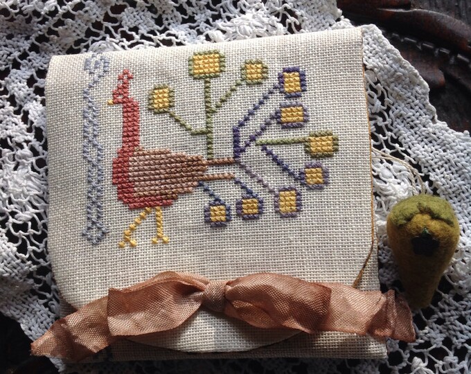 Completed Primitive Cross Stitched Sewing Pocket. - Etsy