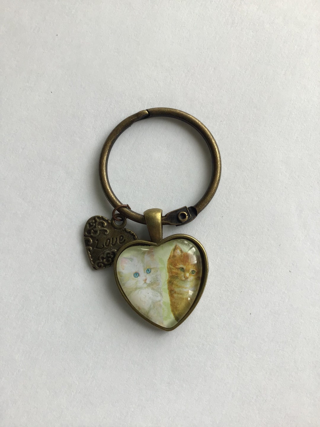 This is a Thread Ring in a Glass Bezel It Has 2 Kittens. Sewing Notions ...