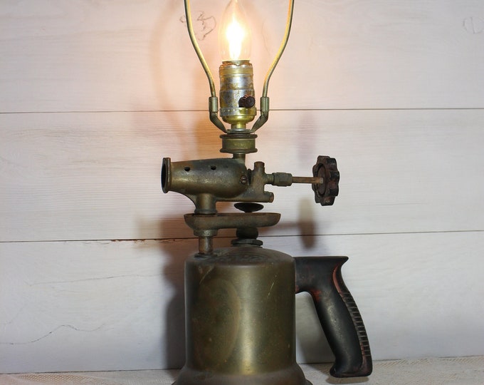 Vintage Sears Dunlap Craftsman Brass Blow Torch Electric Table Lamp ...