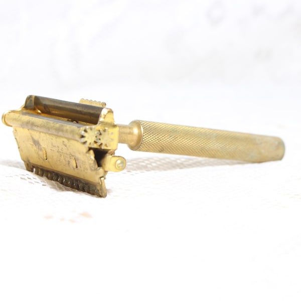 Antique Brass Razor - Etsy
