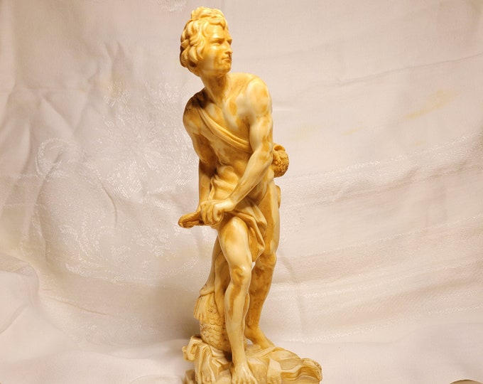 Vintage Carved Statue of David and Goliath by H. Soutilli, Made in ...