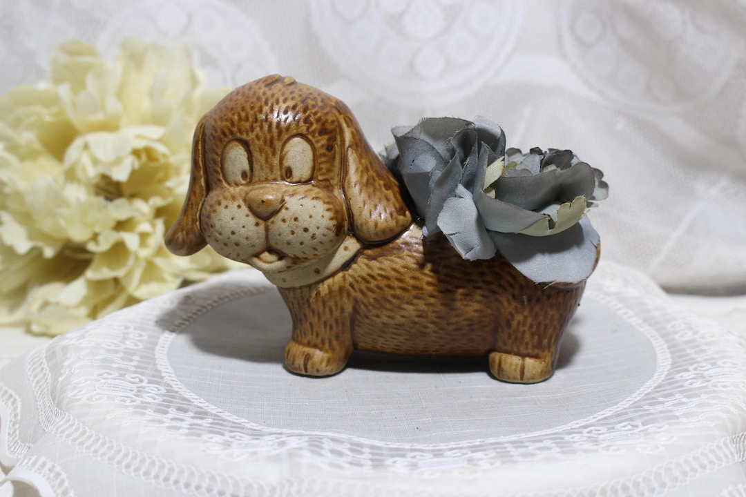 Vintage Ceramic Dachshund Planter: Dotson Dog Garden Decor - Etsy