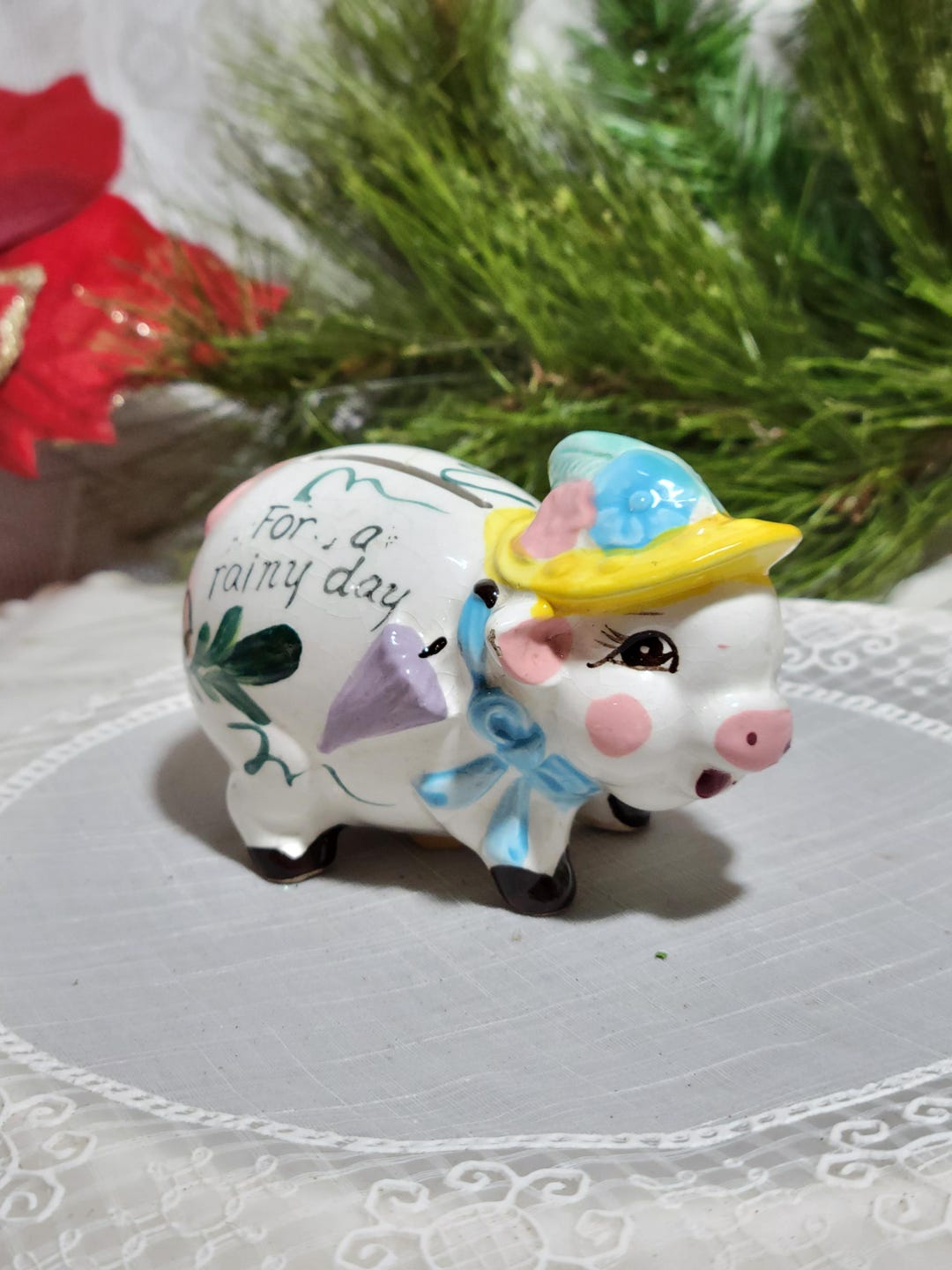 Vintage Mini Piggy Bank: Hand-painted Ceramic Hog, Japan - Etsy
