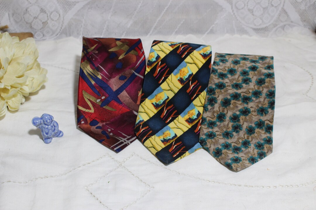 Vintage J. Garcia Silk Ties, Abstract Print Neckties - Etsy