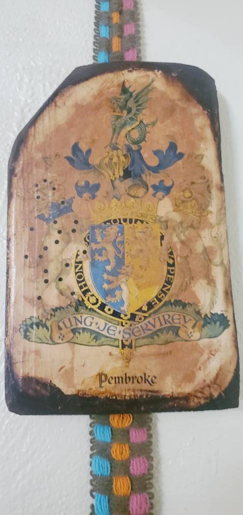 Code of Arms Graphics Mount on Wood Rustic Mix-media Family - Etsy