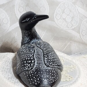 Authentic 1972 Carved Loon, Vintage Sculpture Serpentine Stone Canada ...