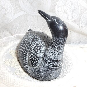 Authentic 1972 Carved Loon, Vintage Sculpture Serpentine Stone Canada ...
