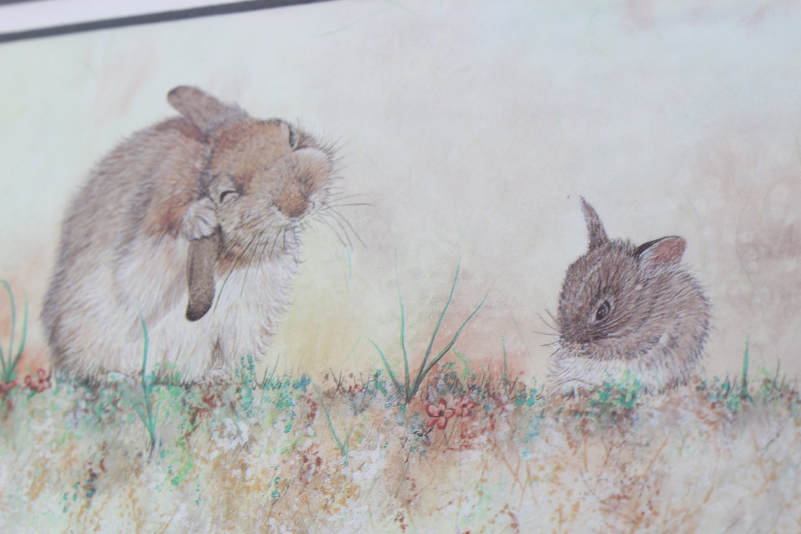 Vintage Art Bunny Rabbit Watercolor Framed Wall Art by - Etsy