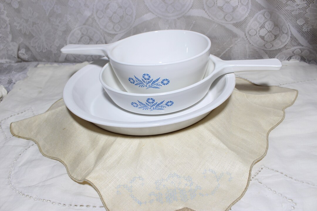 3 Pc. Set of Cornflower Corning Ware Made in U.S.A., Range and ...