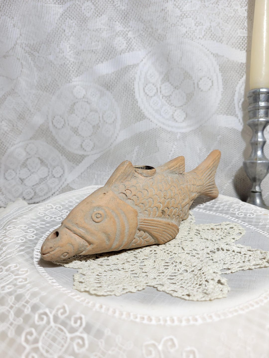 Antique Clay Fish Oil Lamp: Roman Constantine Symbol, Display Piece - Etsy