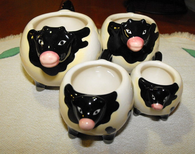 Ceramic Cow Measuring Cups Set - Etsy