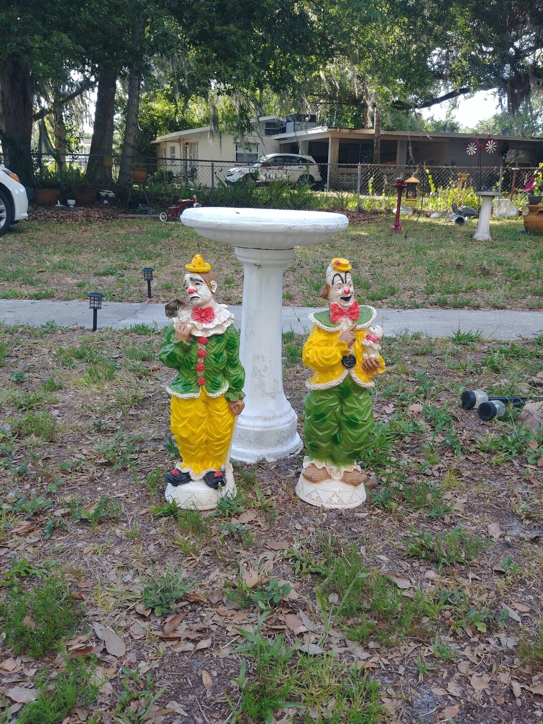Vintage Plaster Clowns Sculpture, Garden Statues, International ...