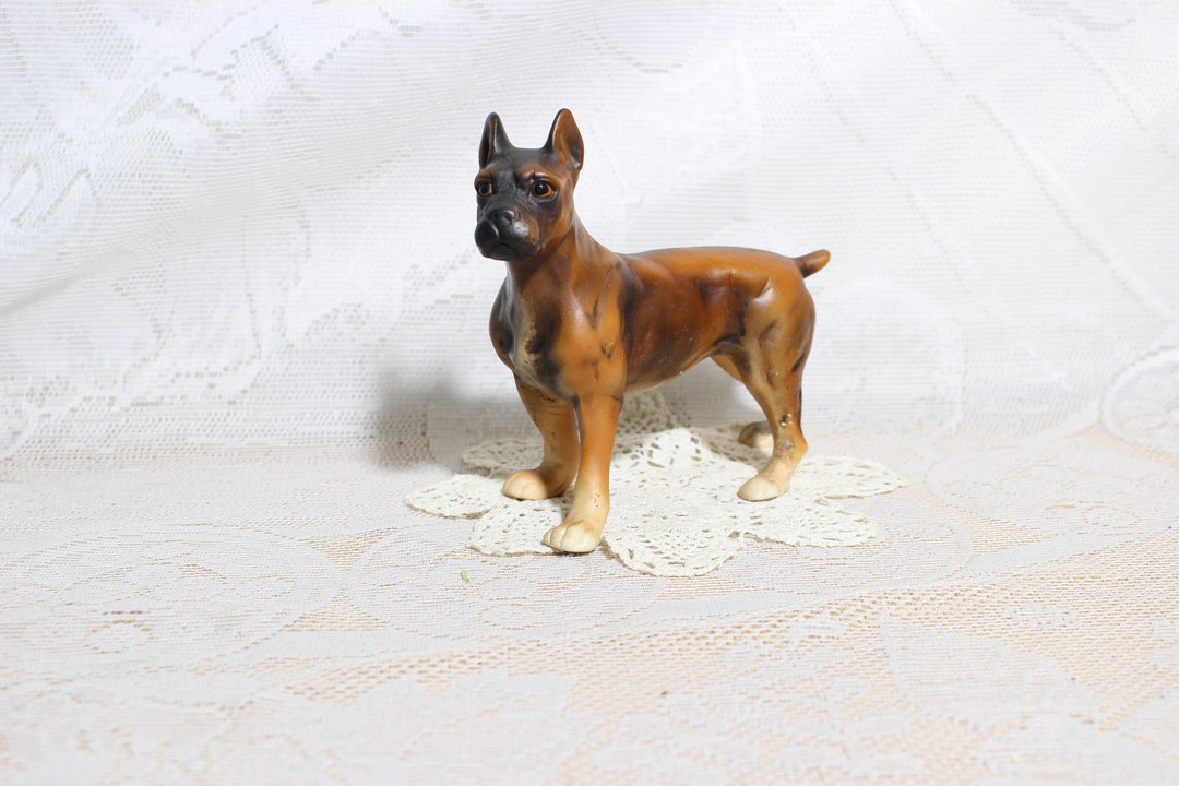 Vintage Porcelain Brown Boxer Dog Figurine - Etsy