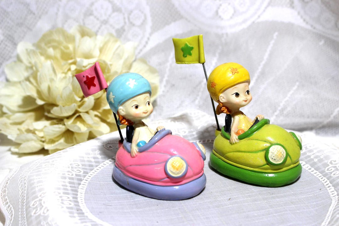 1970 Bumper Car Dolls, Polystone Resin Figurines, Mod Style Set of 2 - Etsy