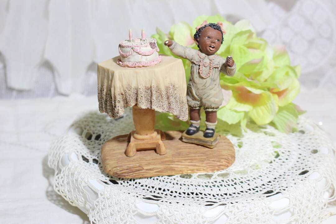 1992 Hand Signed Figurine, " My Birthday Cake ", Megan by Miss Martha's ...