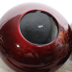 Vintage Japanese Red Lacquered Wood Salad Bowl 6 Serving - Etsy