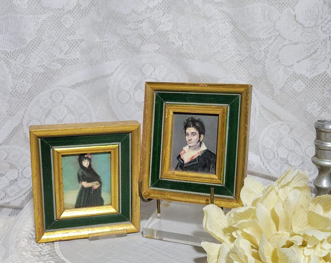 Vintage Florentine Mini Wood Frames With Miniature Oil Paintings Made ...