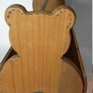 Vintage Wood Bear Basket, Bear Shaped Organizer, Nursery Decor, Craft ...