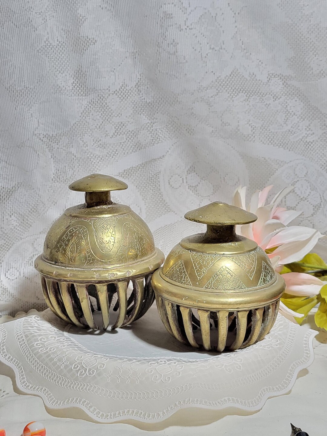 Vintage Large Brass Elephant Bells, Set of 2 - Etsy