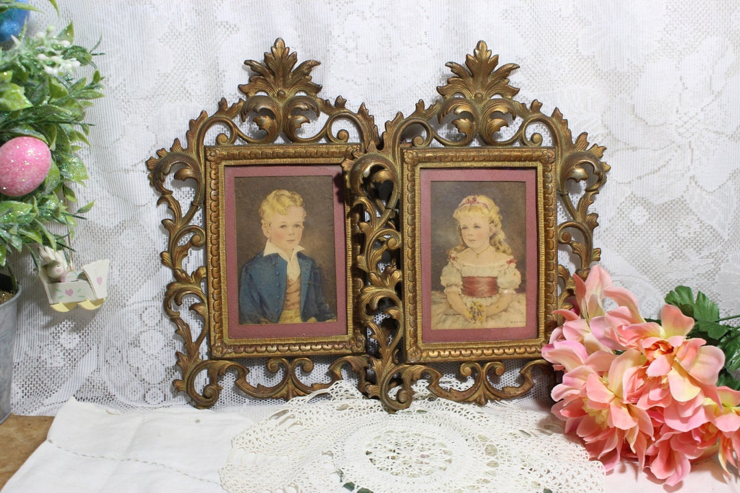 Antique Scrolled Brass Picture Frames, Art Nouveau Frames, Wall Photo E ...