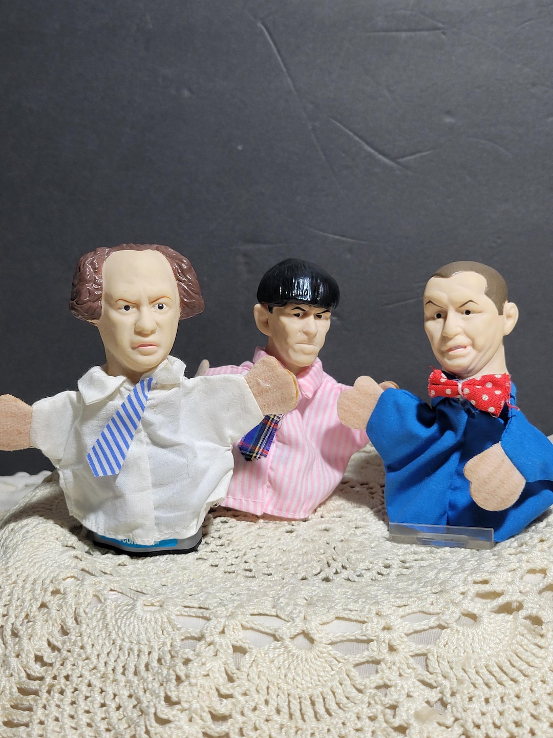 Vintage 1991 Three Stooges Finger Puppets Set of 3 - Larry, Moe & Curly ...