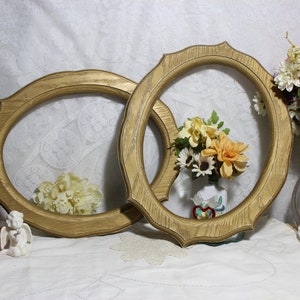 Vintage Victorian Wood Frames, Distressed Oval Picture or Art Frames ...