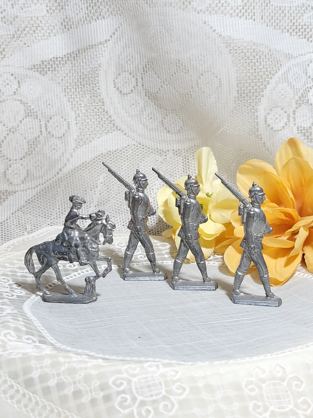 Miniature Molded Lead Soldiers, Assorted Wars Re-enactment Field ...