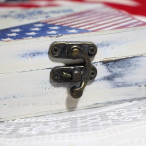 Small Wood Patriotic Storage Box, Square Ring Box, Romantic Hearts ...